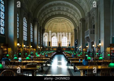 Reading Room , McKim Building, Copley Square, , Boston Public Library ...