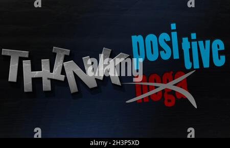 Think positive text, positive lifestyle, motivational quote ...