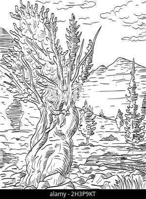 Black and white engraving Illustration of Prometheus chained and having ...