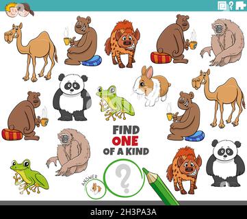 one of a kind game with cute cartoon children Stock Photo - Alamy