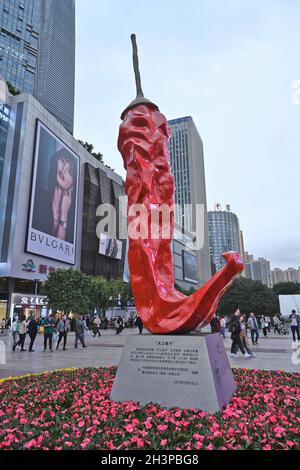 Chongqing,CHINA-The world's largest chili pepper sculpture "pepper in ...