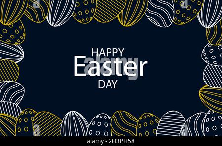 Dark Easter background with congratulations for the Easter holiday ...