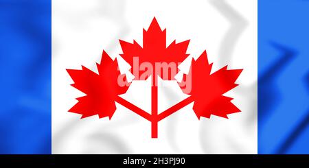 3D Flag of Canada. The "Pearson Pennant" of 1964, 3D Illustration Stock ...