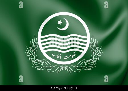 3D Illustration of a waving Pakistan province flag of PunjabPunjab ...