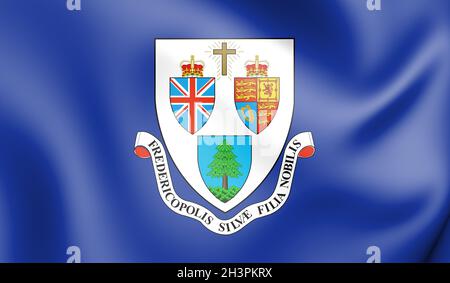 3D Flag of Fredericton (New Brunswick), Canada. 3D Illustration Stock ...