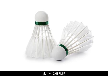 Two rackets and shuttlecock for playing badminton, top view Stock Photo ...