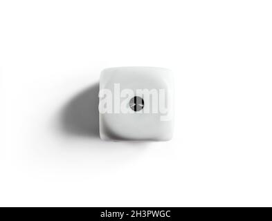 Number 2 on clean dice. Top view. White background Stock Photo - Alamy