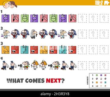 Educational pattern game for children with comic characters Stock Photo ...