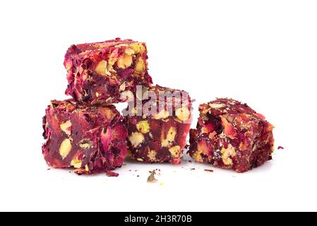traditional Turkish delight - lukum with nuts Stock Photo - Alamy