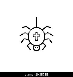 Spider coming down on a web. Spooky Halloween season. Pixel perfect ...