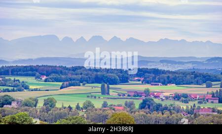 Alpine panorama near Oberstammheim, Canton Zurich, Switzerland Stock ...