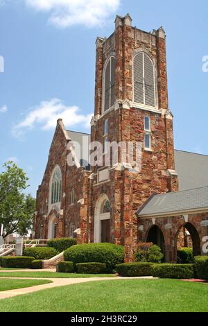 Small Rural Church With Blue Sky with Trees Stock Photo - Alamy