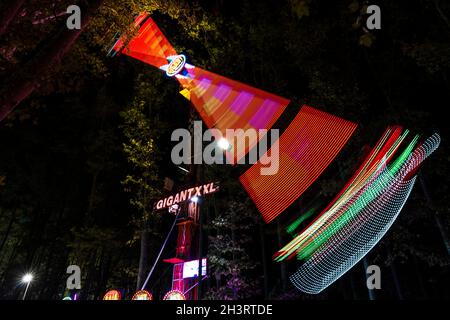 Giant XXL ride at a funfair in Girona, Spain Stock Photo - Alamy