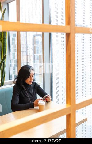 Pretty businesswoman having morning coffee in the office Stock Photo ...