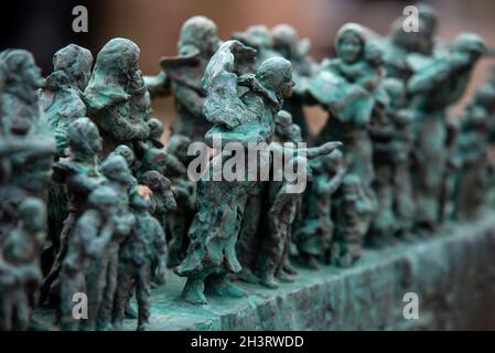 Detail from the Widows and Bairns Memorial remembering the 1881 fishing ...