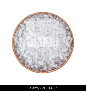 Top view of sea salt isolated on white background Stock Photo - Alamy
