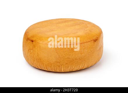 Smoked cheese. Dutch smoked cheese isolated on a white background ...