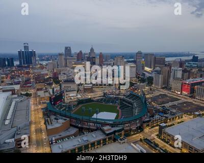 Aerial View Of The Detroit Tigers Home Comerica Park Stock Photo - Alamy