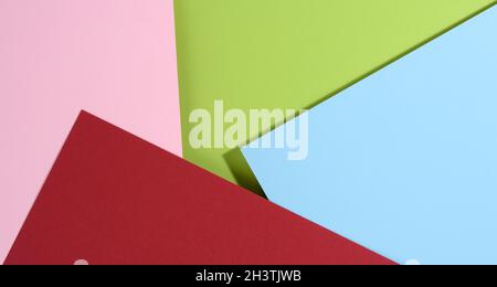 modern pink-red background with sheets of paper with shadow. Template ...