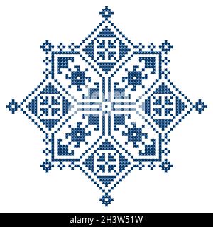 Bosnia and Herzegovina ethnic folk art vector pattern styled as ...