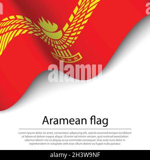 Waving flag of Aramean on white background. Banner or ribbon vector ...