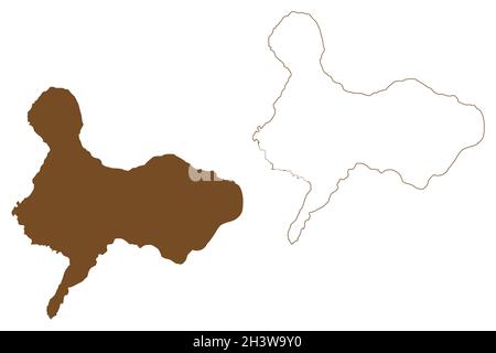 Ross island (New Zealand, Antarctica) map vector illustration, scribble ...