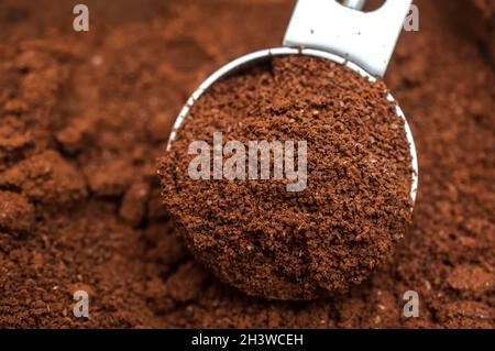 Roasted coffee beans on powder Stock Photo - Alamy