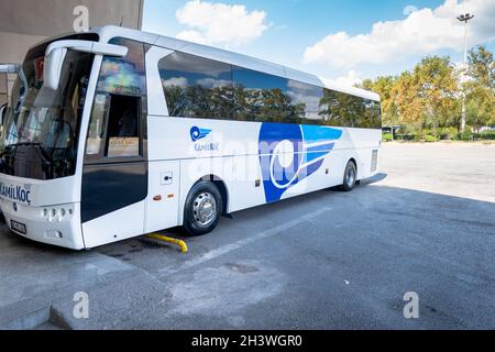 Antalya, Turkey - October 2021: Kamil Koç bus in Antalya bus station ...