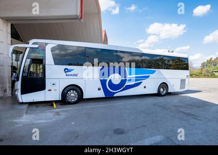 Antalya, Turkey - October 2021: Kamil Koç bus in Antalya bus station ...