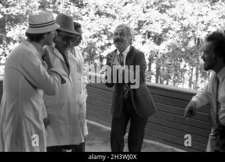 Romanian film director Alecu Croitoru and actor Jean Constantin during ...