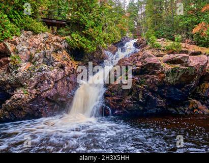 Crystal Falls is located within Hiawatha Highlands Park also known as ...