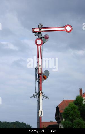 Sign : Railway main signal Stock Photo - Alamy