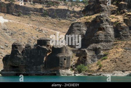Tombs of Assyrian kings by the Tigris river, Egil, Diyarbakir province ...