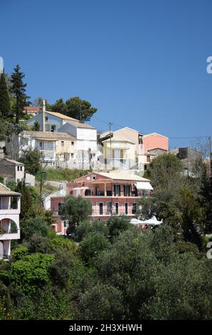 Chlomos, a mountain village on Corfu Stock Photo - Alamy