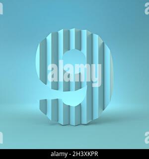Cold blue font Number 9 NINE 3D render illustration on blue background ...