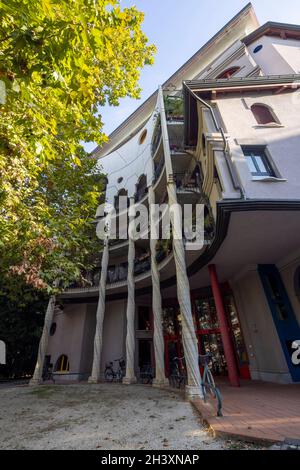 The Schtroumpf (Smurf) buildings, Geneva, Switzerland Stock Photo - Alamy