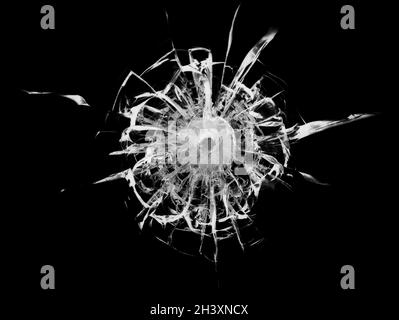 Broken glass window. Texture of broken glass. Isolated realistic ...