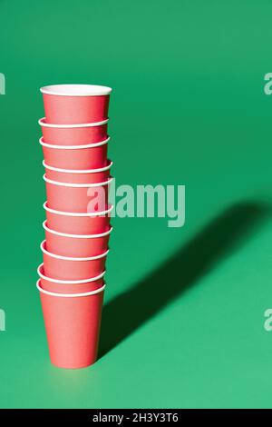 Green paper cup background Stock Photo - Alamy