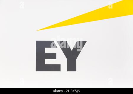 Ernst Young EY logo at Stuttgart Airport headquarters in Germany Stock ...