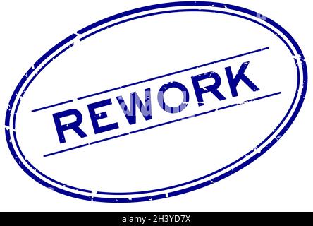 Grunge blue rework word rubber seal stamp on white background Stock Vector Image & Art - Alamy