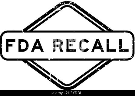 Grunge black FDA recall word square rubber stamp in white background ...