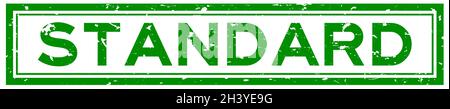 Grunge green standard word square rubber seal stamp on white background ...