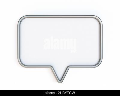 Blank rectangle signboard pin 3D rendering illustration isolated on ...