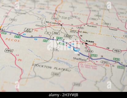 Transportation map of Texas (north Stock Photo - Alamy