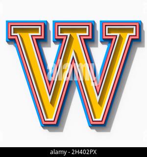 Slab serif colorful outlined font with shadows Letter A 3D Stock Photo ...