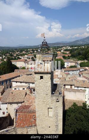 Belfry and old town of Malaucene, Provence Stock Photo - Alamy