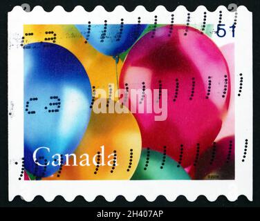 CANADA - CIRCA 2006: stamp printed by Canada, shows Flag and Polar ...