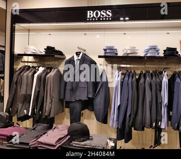 HUGO CLOTHING ON DISPLAY INSIDE THE FASHION STORE Stock Photo - Alamy
