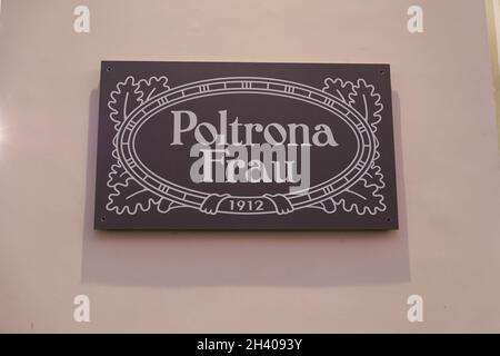 SIGN OF POLTRONA FRAU ITALIAN BRAND IN INTERIOR DESIGN Stock Photo - Alamy