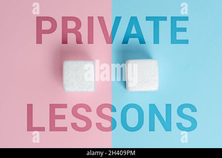 Hand writing sign Private Lessons. Internet Concept teaching which is ...